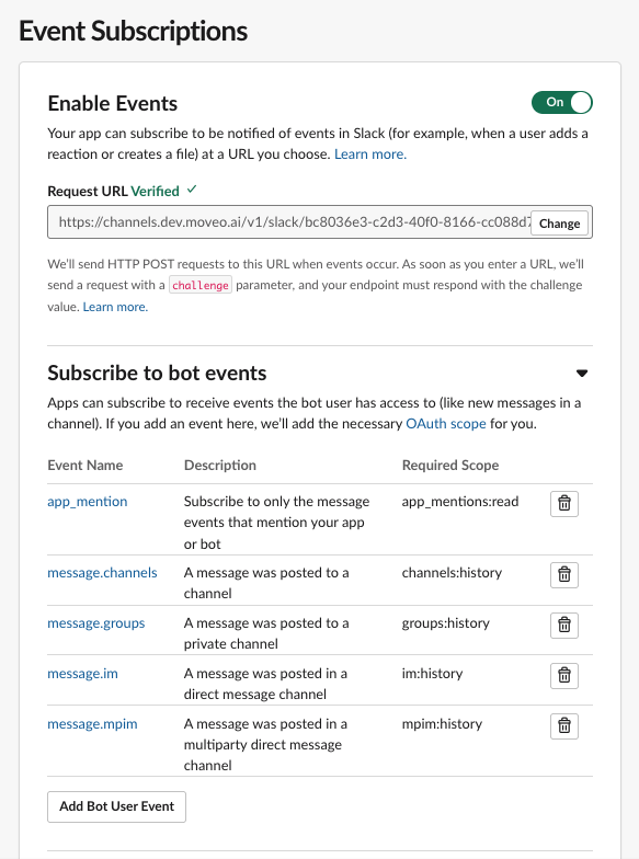 Slack | Moveo.AI Documentation